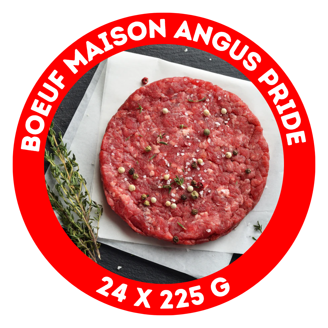 Galette de boeuf style maison Angus Pride (24x225 g) – Grand Chef à la Maison