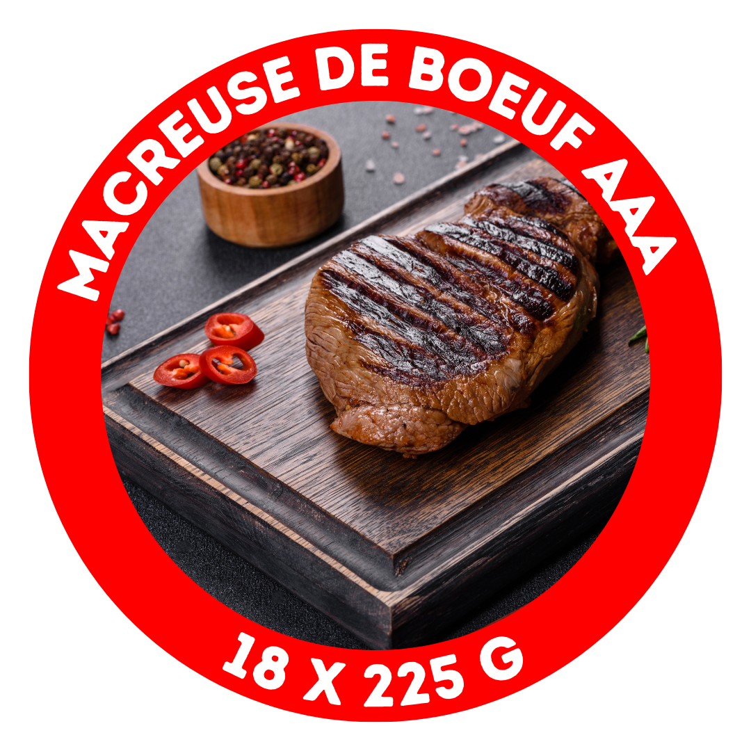 Macreuse de boeuf AAA (18x225 g) (prix au kilo) – Grand Chef à la Maison